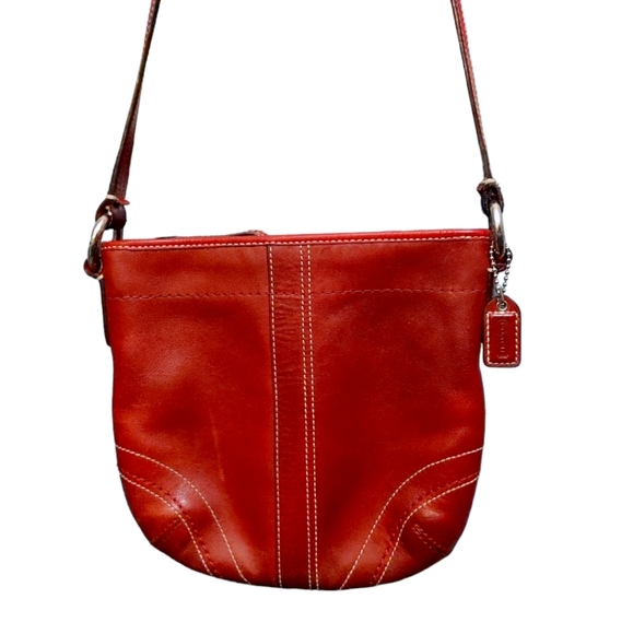 Coach | Bags | Coach Red Leather Vintage Small Crossbody Bag Purse W ...